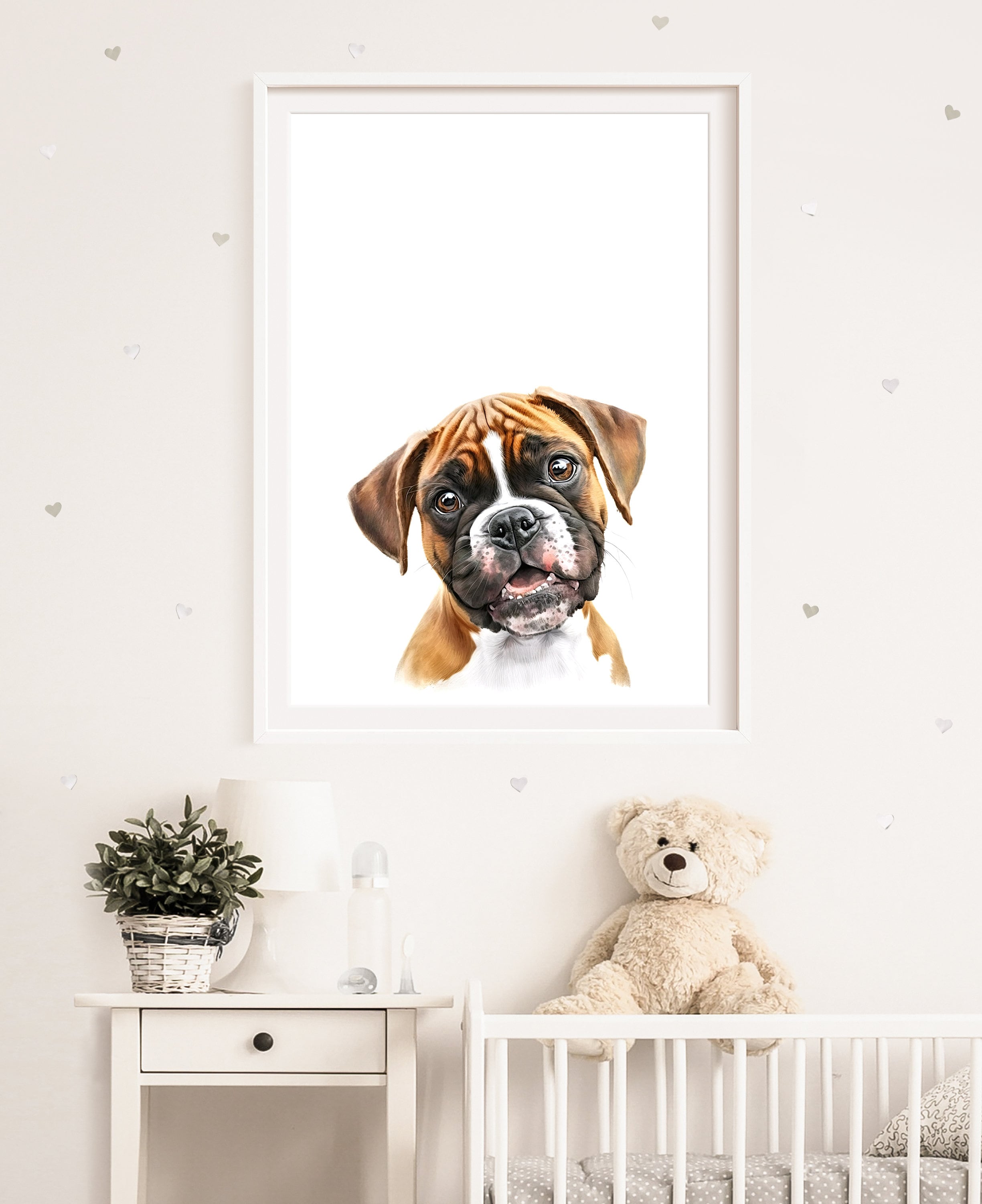 Boxer Art Baby Boxer Nursery Print Baby Dog Print Boxer Watercolor Art ...
