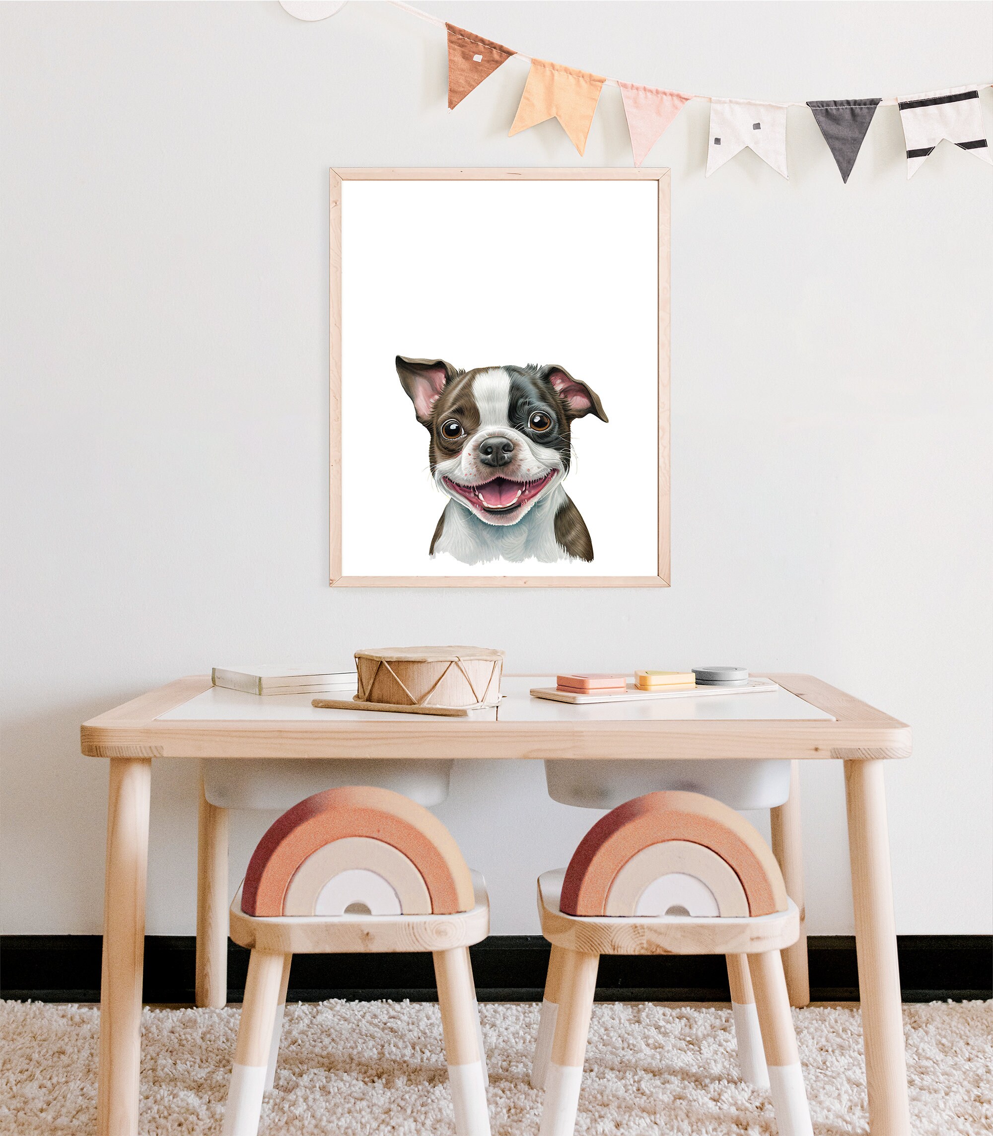 Boston Terrier Art Baby Boston Terrier Nursery Print Baby Dog Print Dog ...