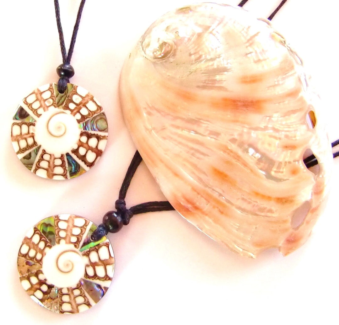 Genuine Handcrafted Shiva Eye Sun Mother of Pearl Shell Amulet Chain ...