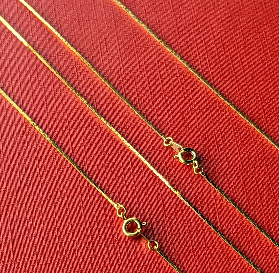 Gold Chain Pendant Necklace Curb Chain Link Chain Gold Plated 50 or 60 ...