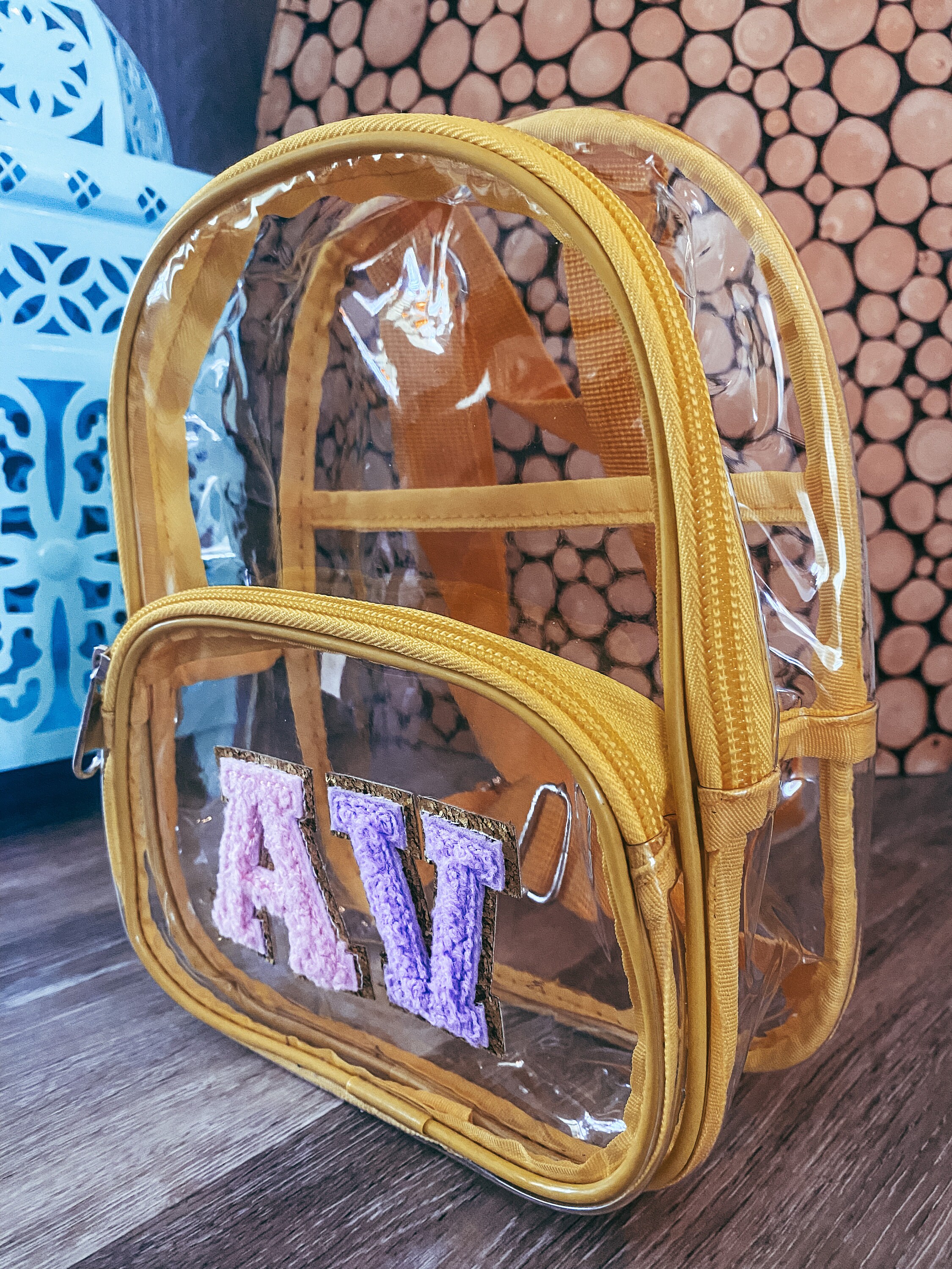 Custom Clear Kids Backpack With Chenille Letters | Personalized Kids ...