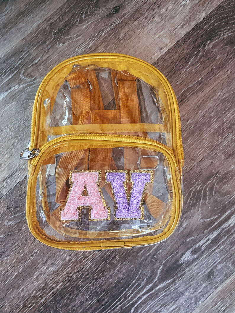 Custom Clear Kids Backpack With Chenille Letters | Personalized Kids ...