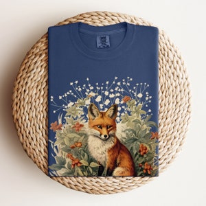 Comfort Colors Fox T-shirt, Botanical Vintage Style Tee, Boho Tee ...