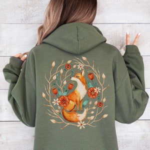 Fox Cottagecore Hoodie, Boho Vintage Style Sweatshirt, Forestcore Shirt ...