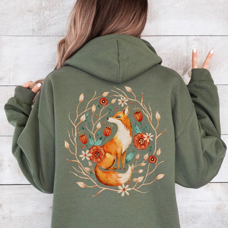 Fox Cottagecore Hoodie, Boho Vintage Style Sweatshirt, Forestcore Shirt ...