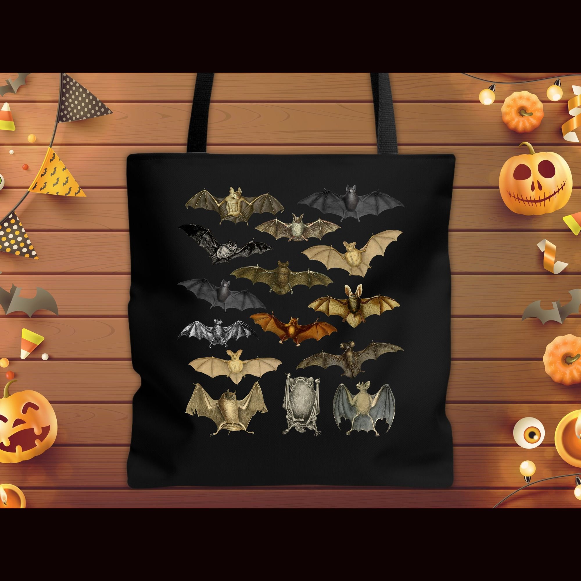 Bat Tote Bag Book Tote for Bat Lover Halloween Tote Dark - Etsy
