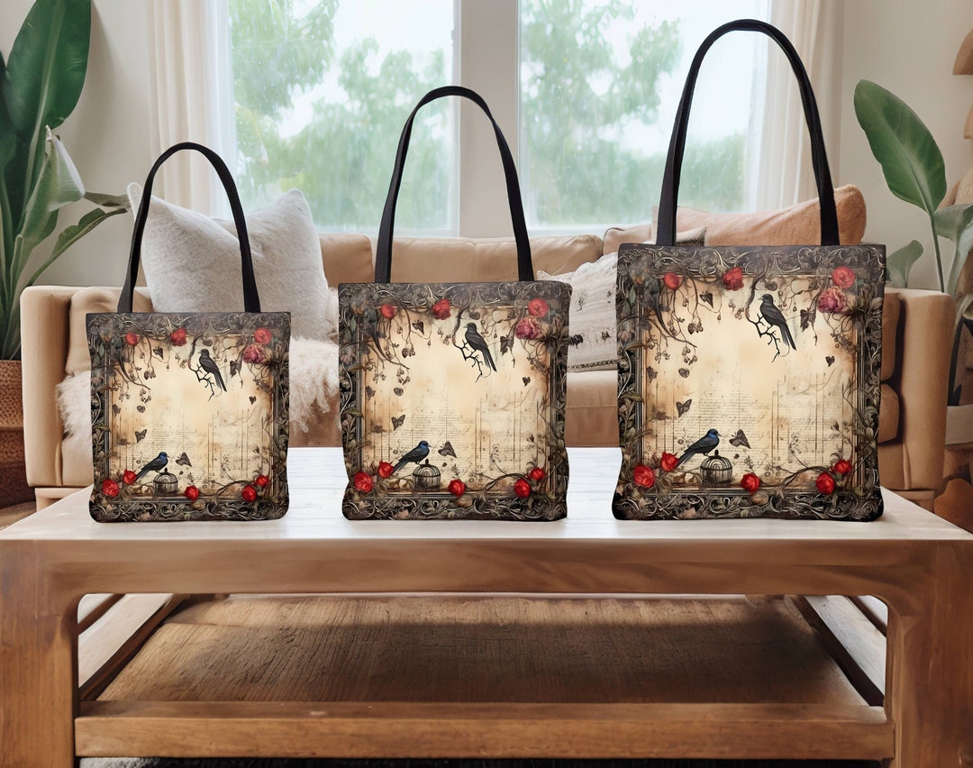 Gothic Tote Bag, Dark Academia, Witchcore Bag, Whimsigoth Tote Bag ...