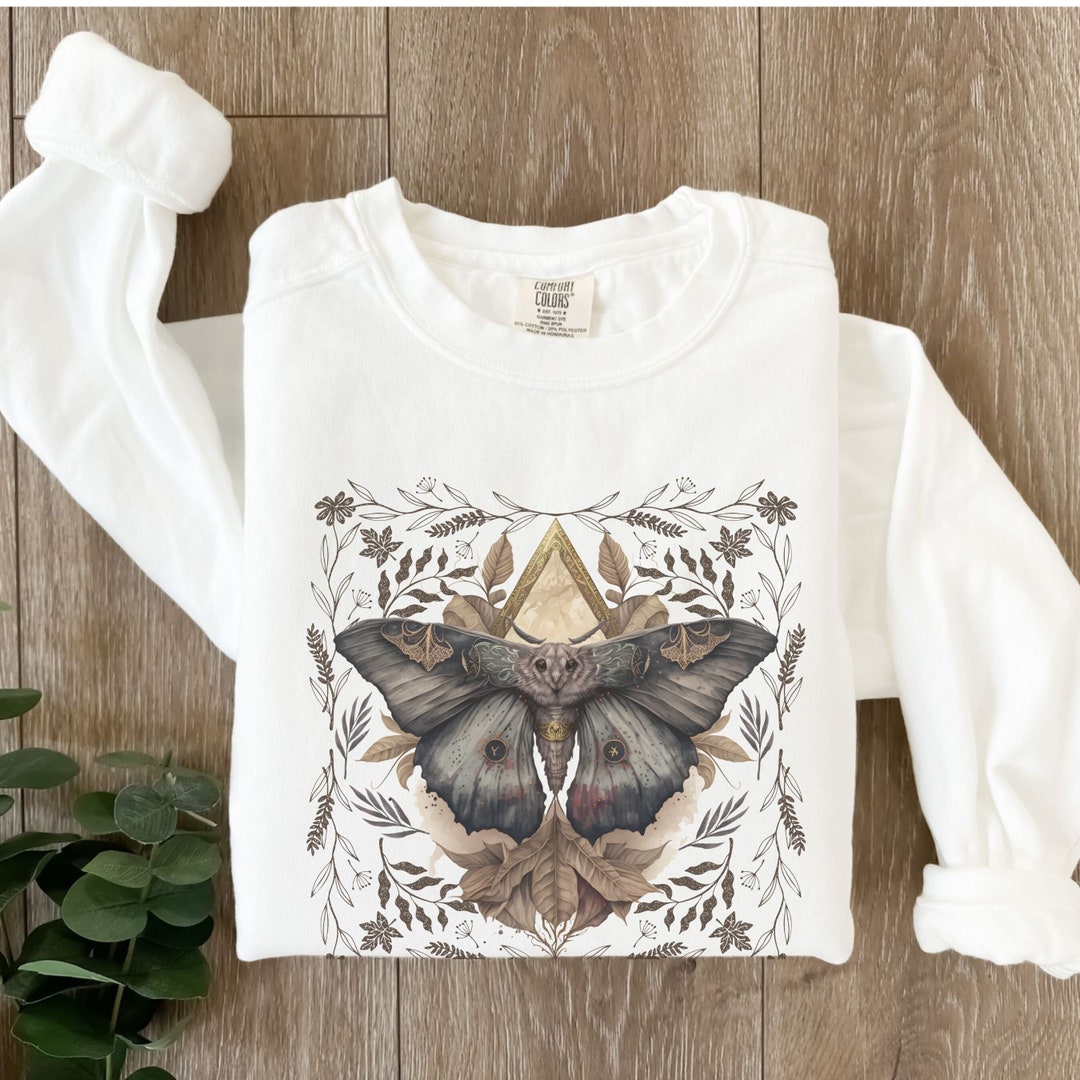 Comfort Colors Dark Cottagecore Moth Hoodie Dark Academia - Etsy