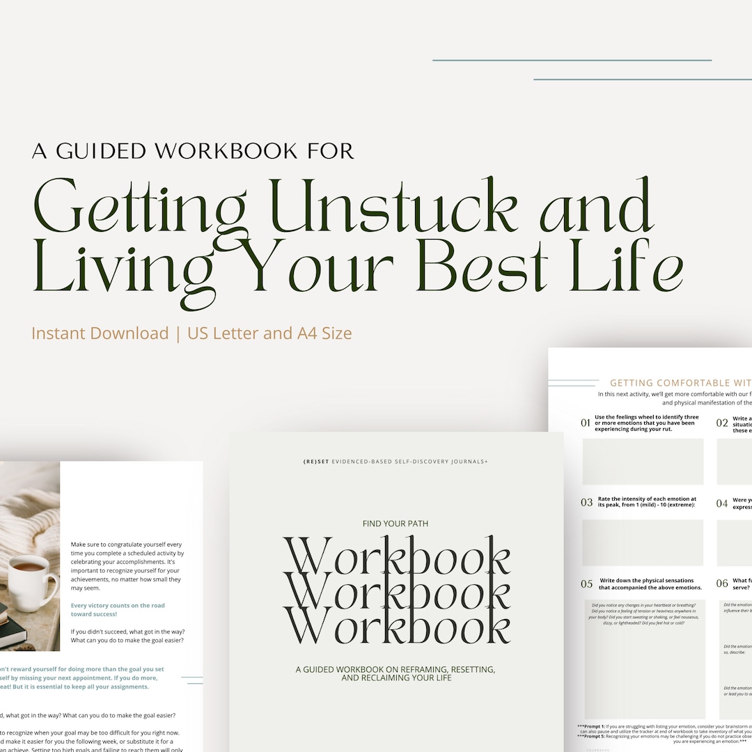 Guided Workbook for Getting Unstuck and Living Your Best Life | Therapy ...