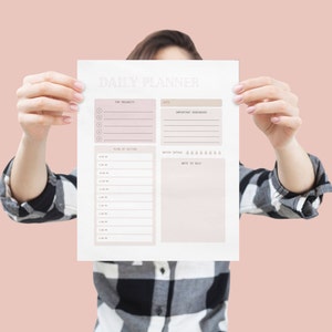 Editable Neutral Daily Planner Print Out - Etsy