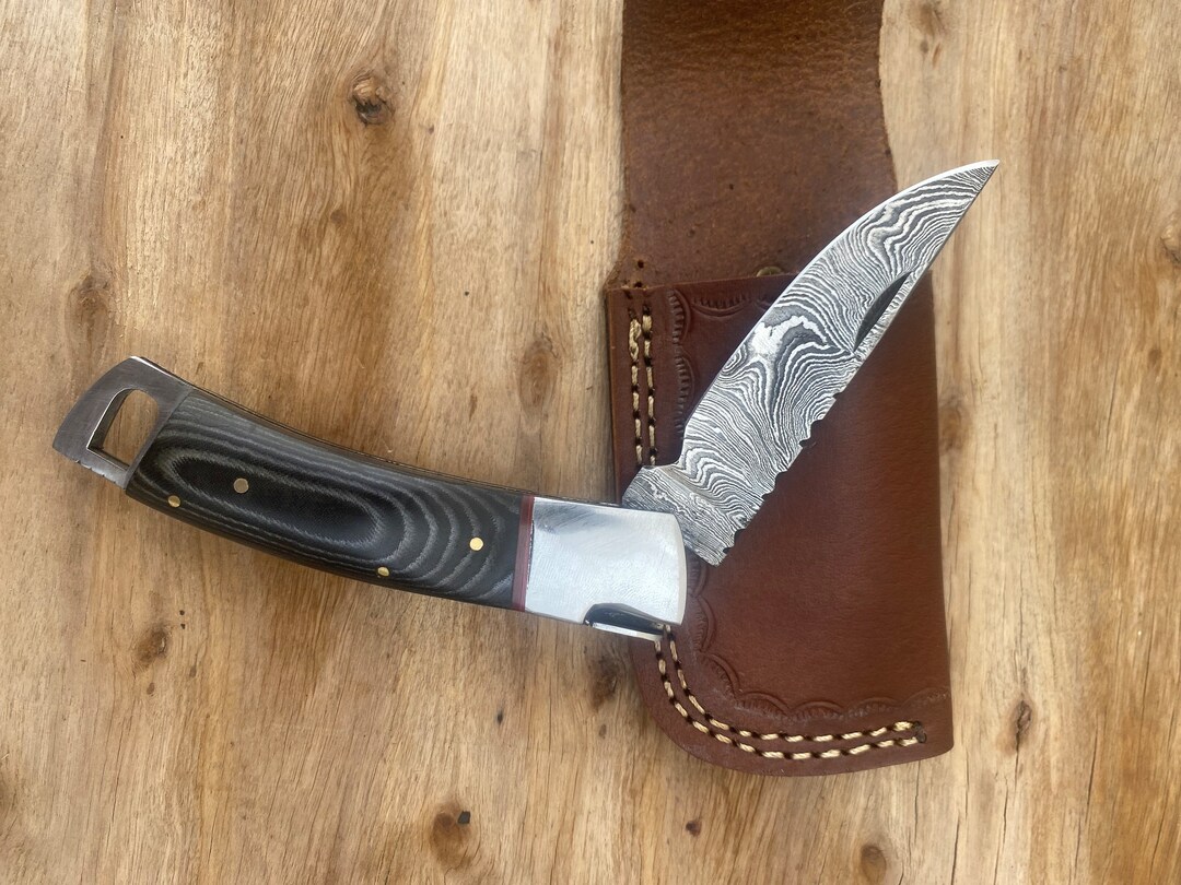 Custom Hand Forged Pocket Knife, Damascus Folding Knife, Best Edc, Gift ...