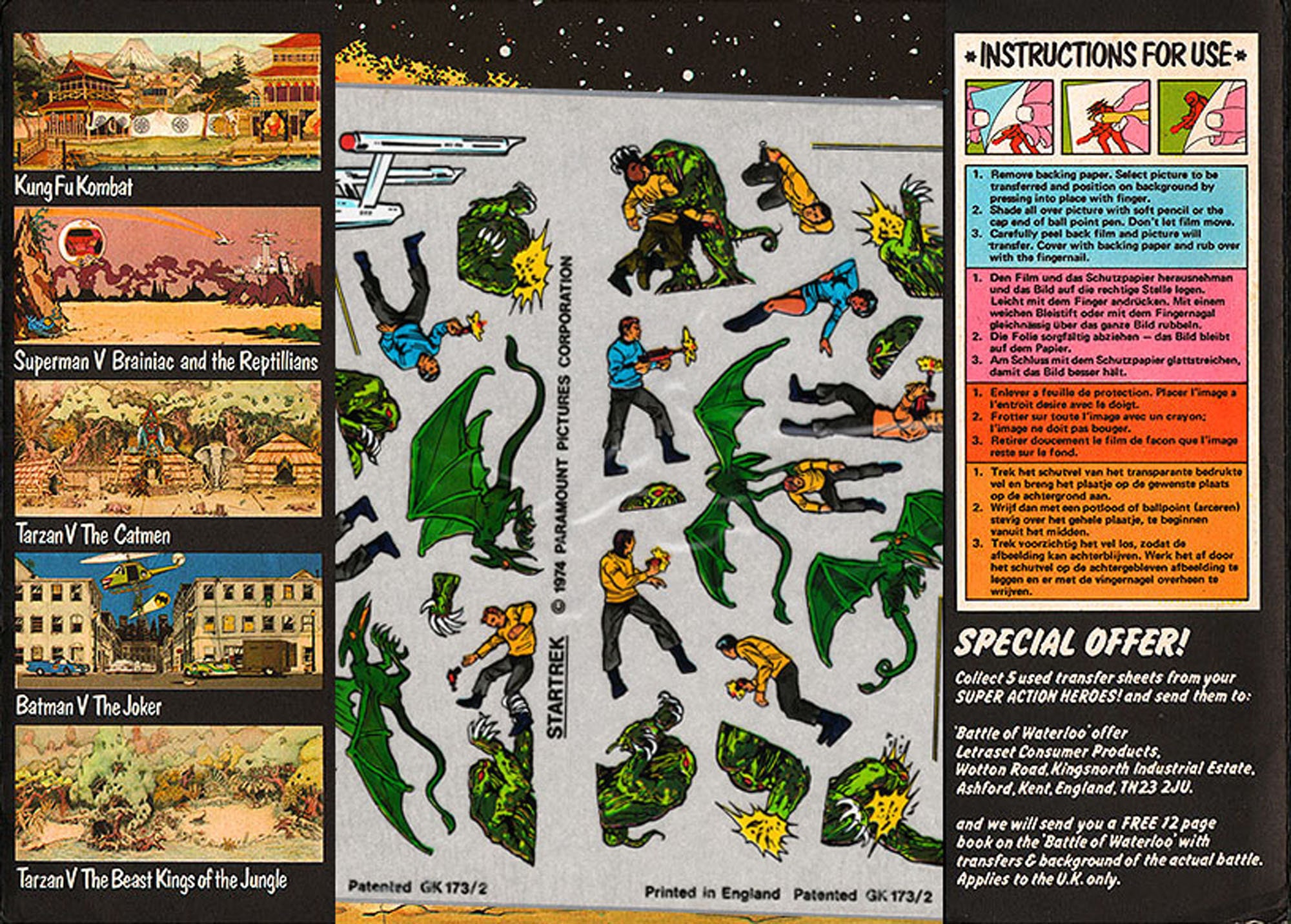 Star Trek UK Letraset Rub-on Transfer: Voyage to the Lost Planet - Etsy