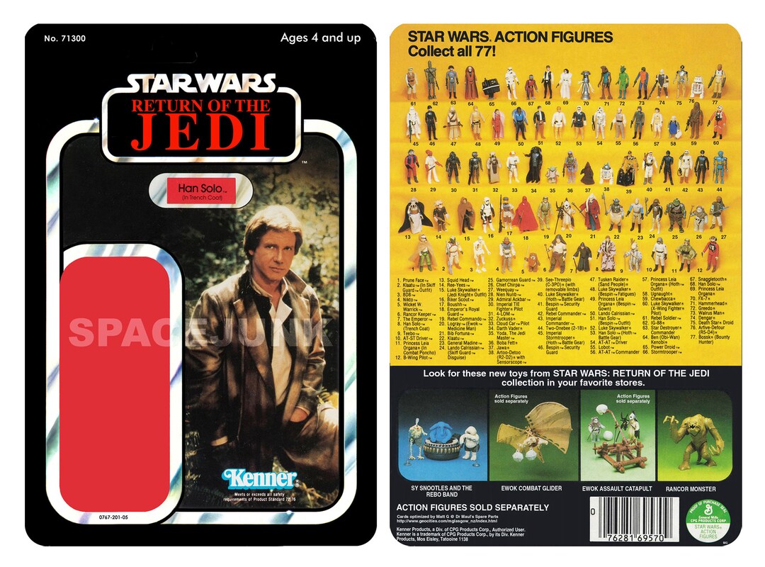 Star Wars ROTJ Han Solo Trench Coat 1983 Repro Cardback - Etsy