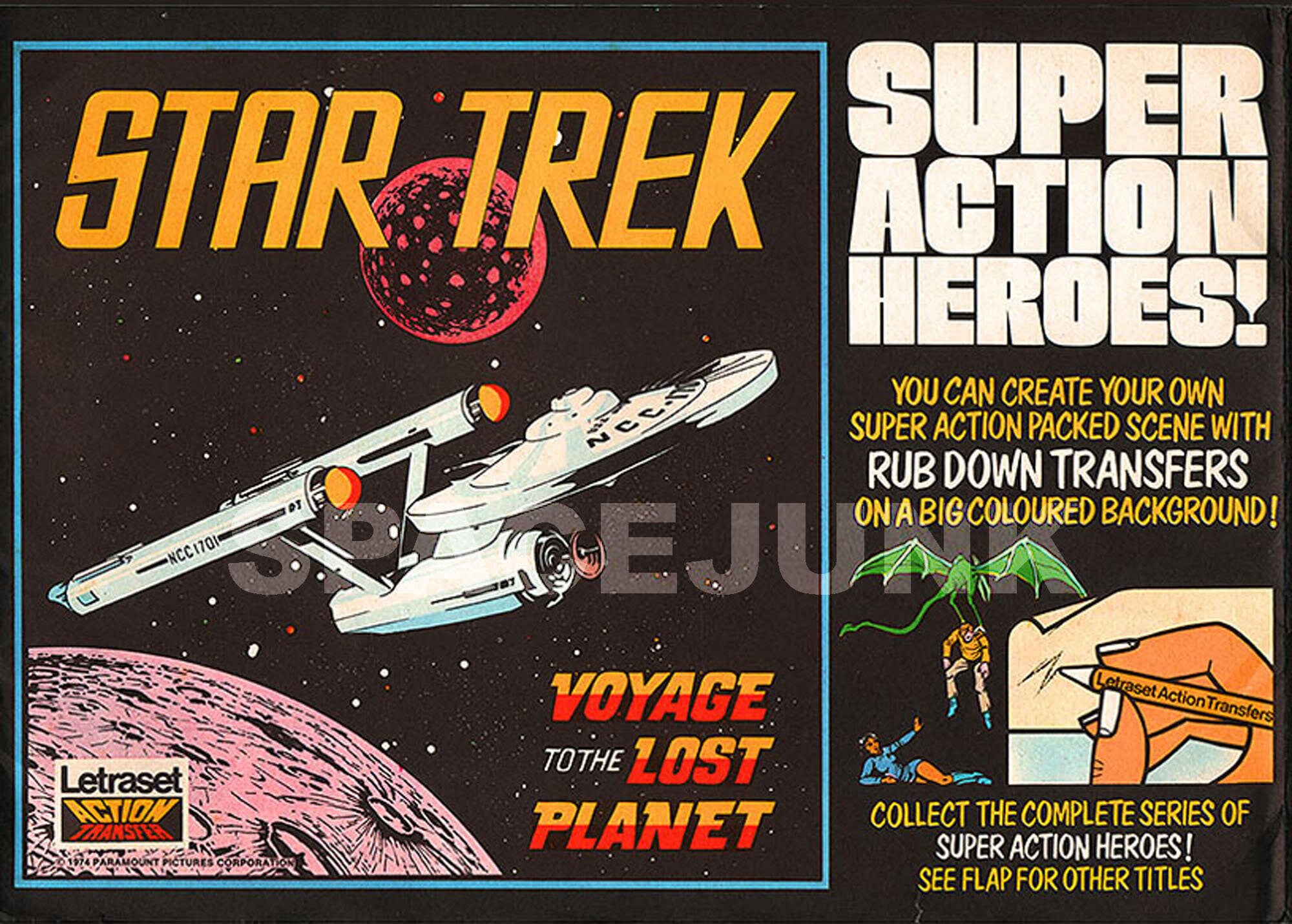 Star Trek UK Letraset Rub-on Transfer: Voyage to the Lost Planet - Etsy