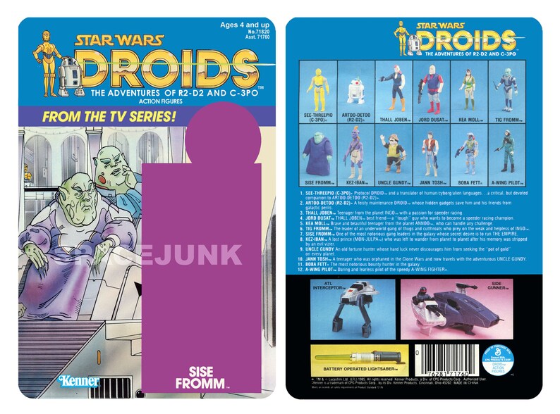 Star Wars DROIDS Sise Fromm 1985 Repro Cardback - Etsy