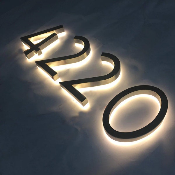 Modern Backlit House Numbers - Etsy