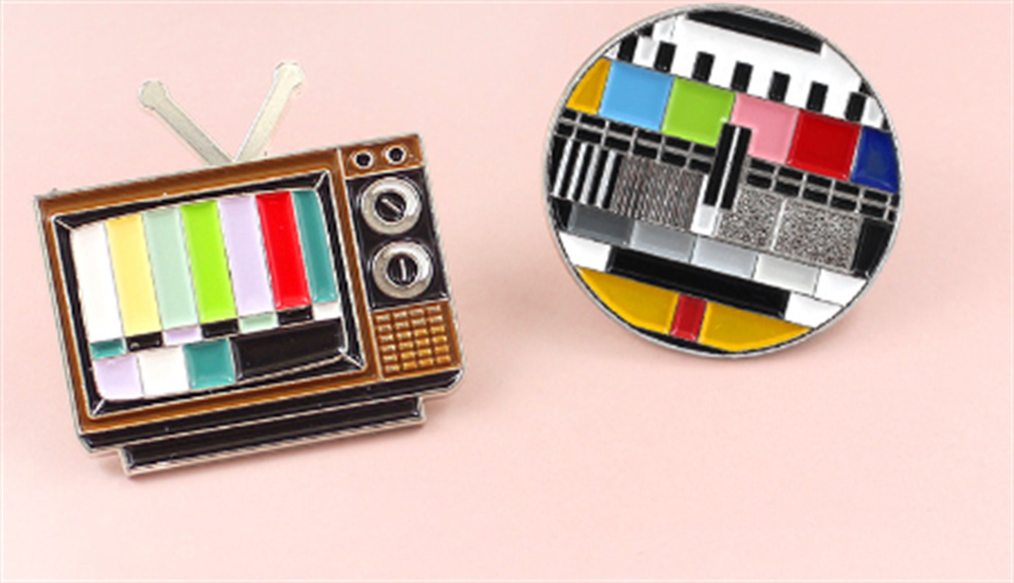 Retro TV Pin No Signal TV Test Pattern Enamel Lapel Pin Enamel - Etsy