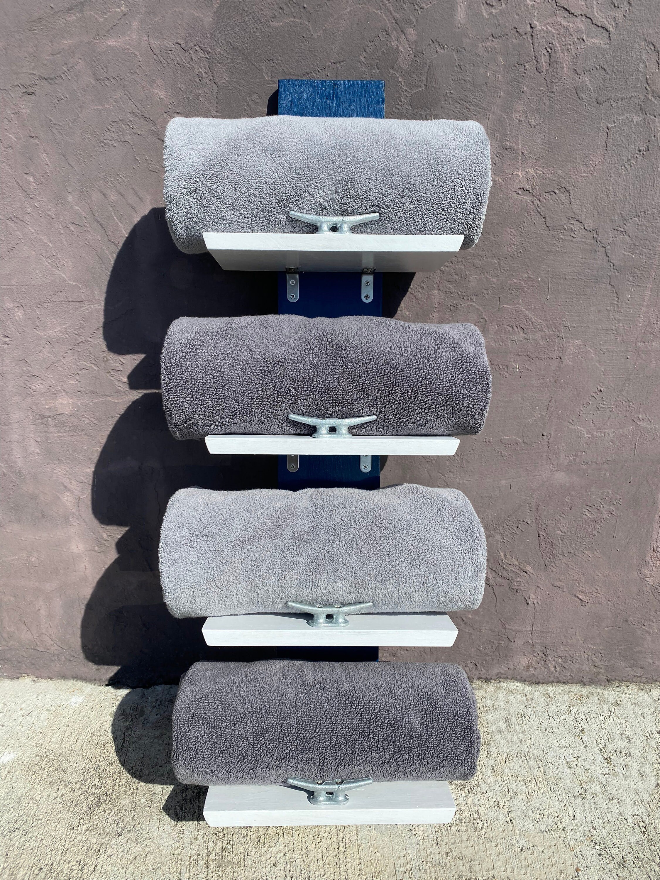 4-tier Marine Cleat Towel Rack - Beach & Pool House Towel and Treasure ...