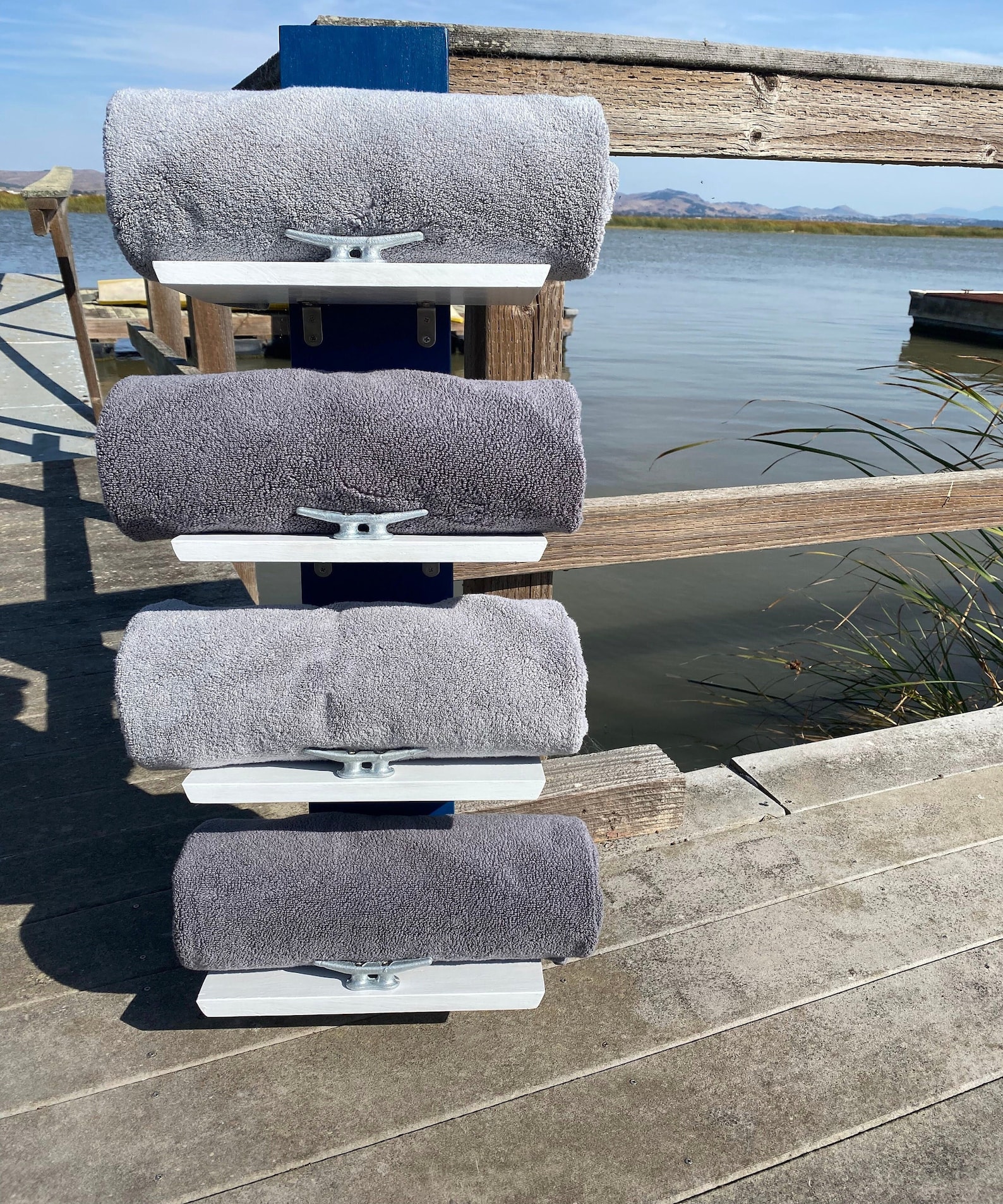 4-tier Marine Cleat Towel Rack - Beach & Pool House Towel and Treasure ...