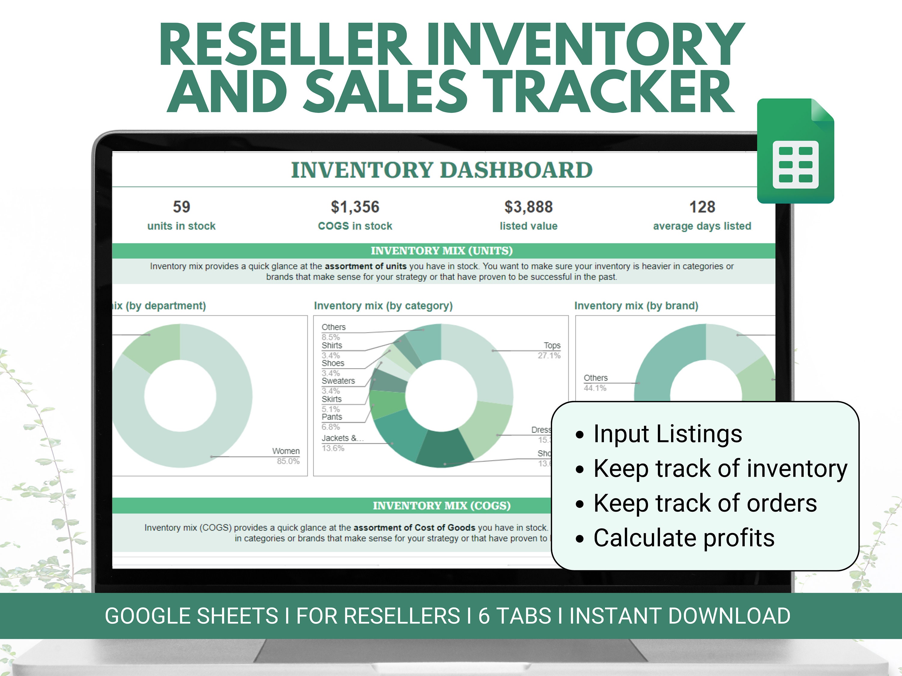 Reseller Inventory and Sales Tracker - Reseller Inventory Spreadsheet ...