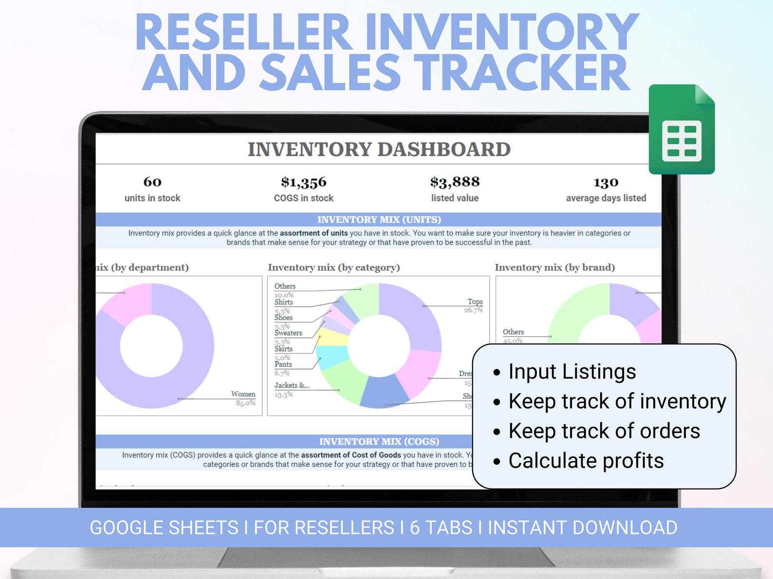 Reseller Inventory and Sales Tracker - Reseller Inventory Spreadsheet ...