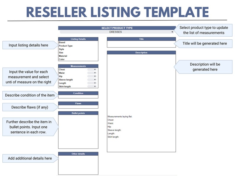 Reseller Listing Template - Poshmark Listing Template - Ebay Listing ...