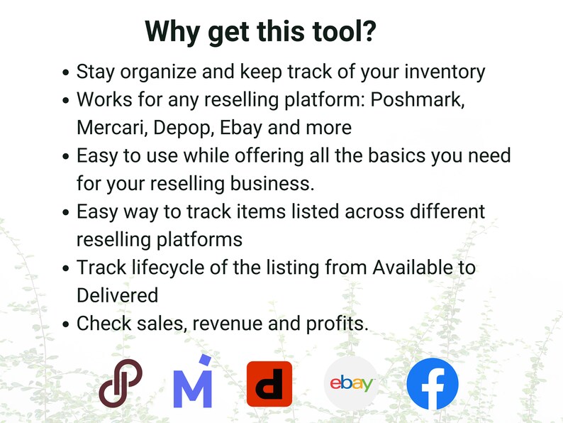 Reseller Inventory Log - Reseller Inventory Spreadsheet - Profit ...