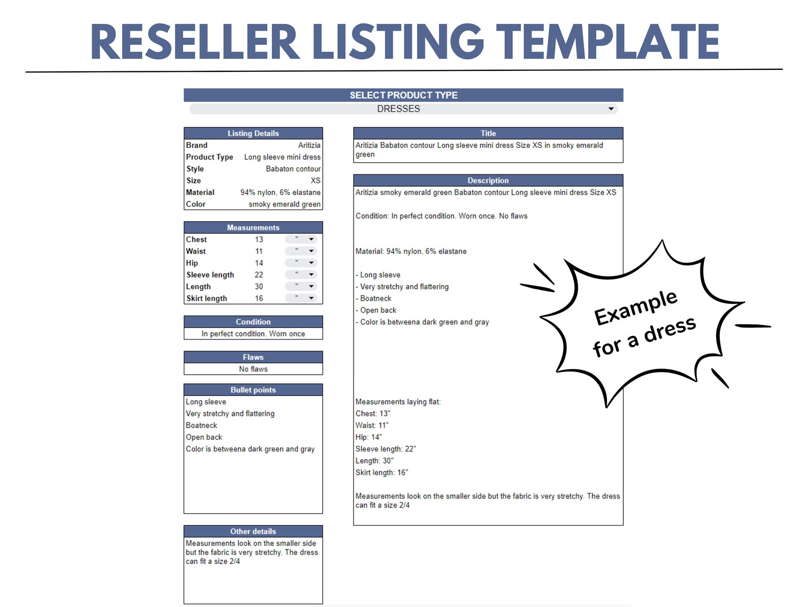 Reseller Listing Template - Poshmark Listing Template - Ebay Listing ...