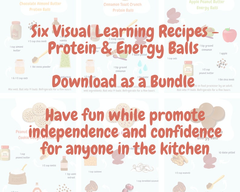 Montessori SIX BUNDLE SET for Visual Learning - Protein Energy Ball ...