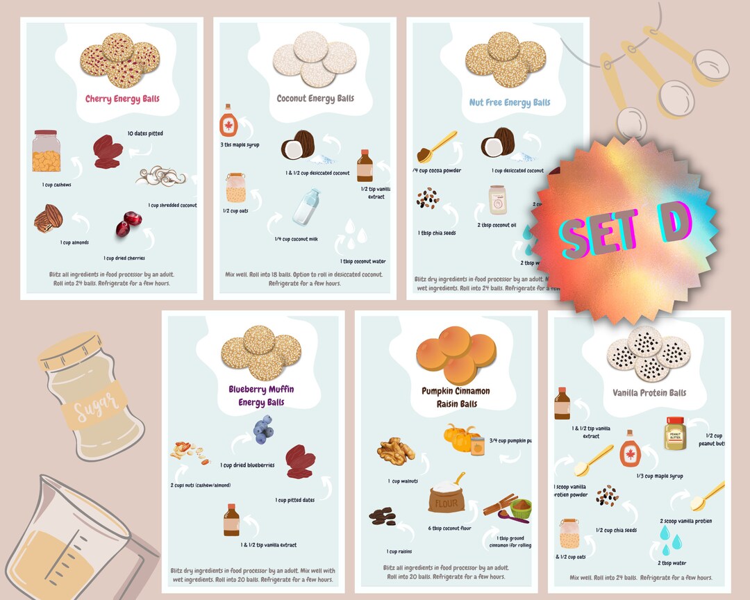 Montessori SIX BUNDLE SET for Visual Learning - Protein Energy Ball ...