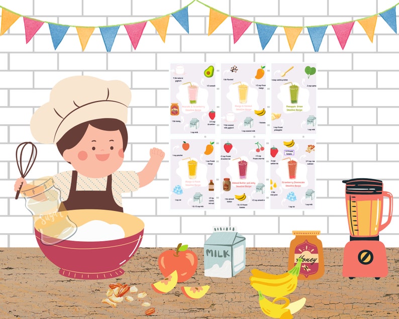 Montessori SIX BUNDLE SET for Visual Learning - Smoothie Recipe Set B ...