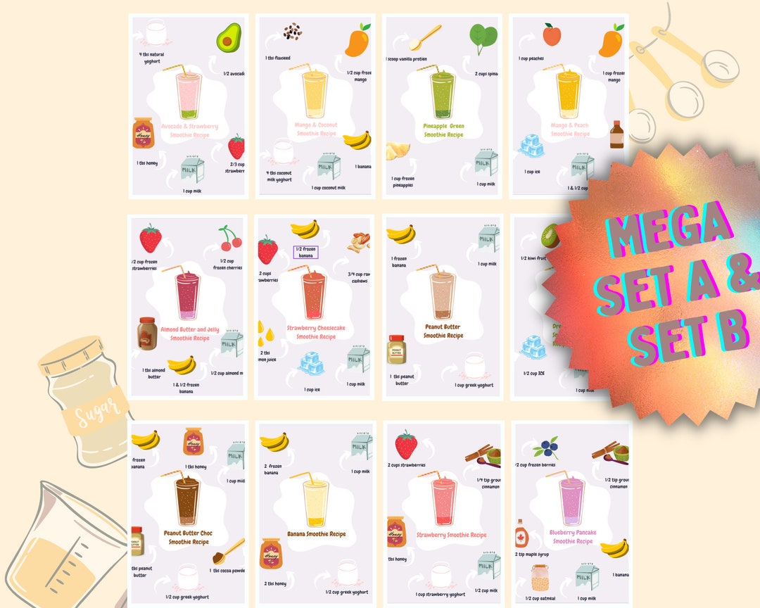 Montessori Mega Twelve BUNDLE SET for Visual Learning - Smoothie Recipe ...
