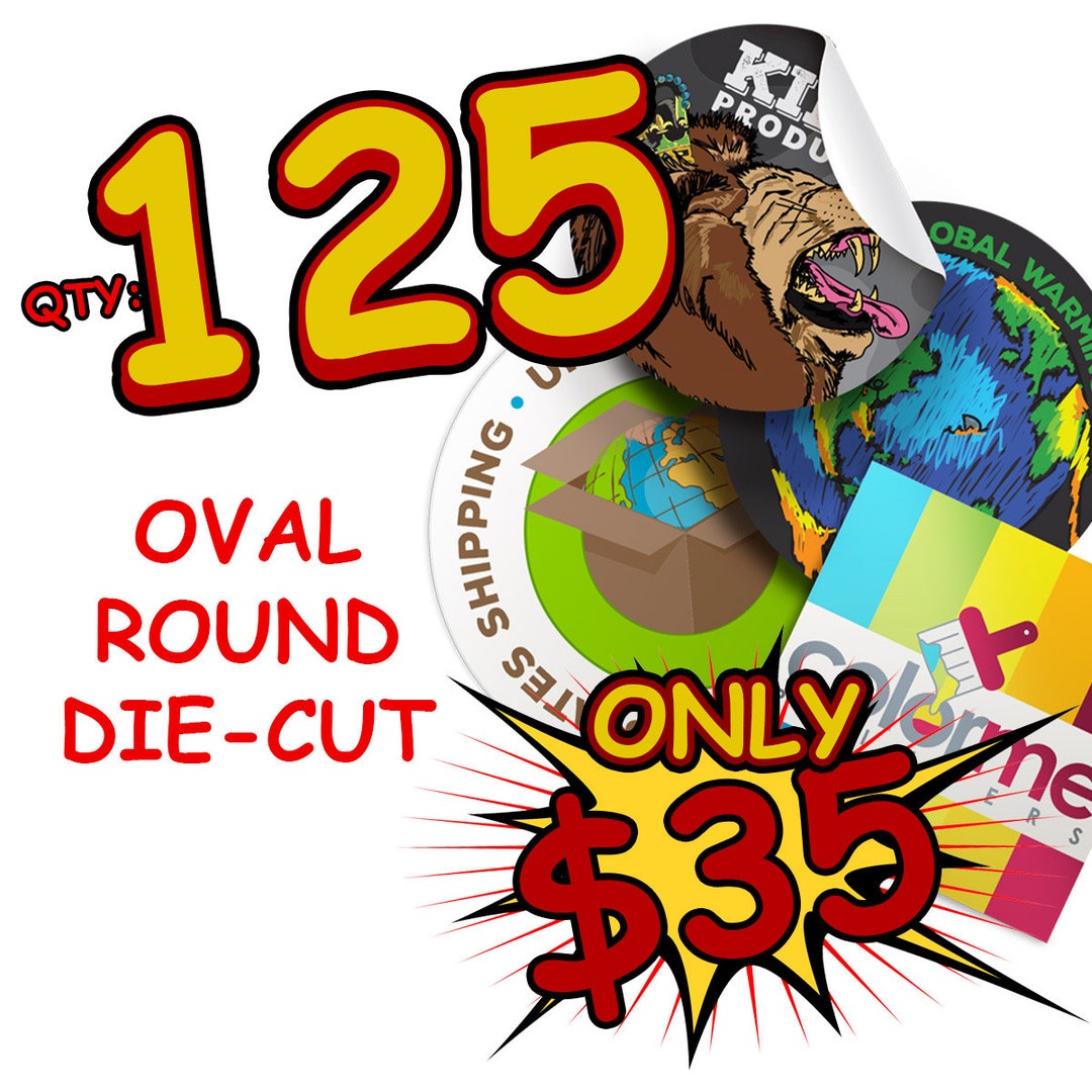 100 Custom Vinyl Waterproof Stickers Cut Any Shape. Custom Bulk ...