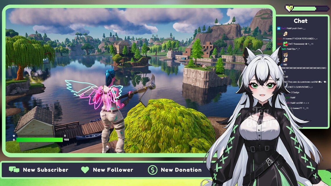 Pngtuber Goth Neko • Premade Twitch Stream Png Tuber, Vtuber, 2D Asset ...