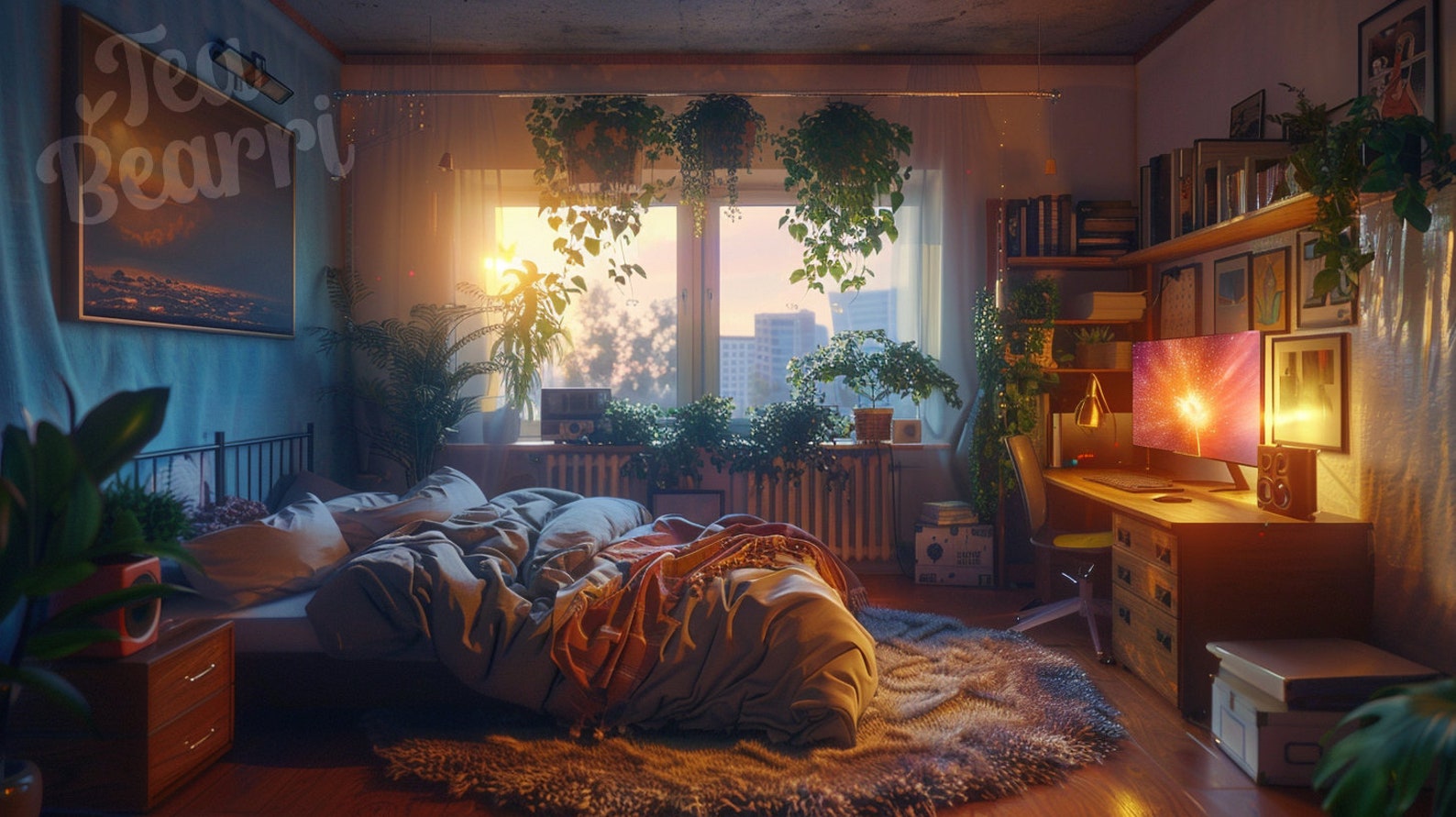 Sunset Rooms • Twitch & Zoom Backgrounds - Aesthetic Bedrooms, Cozy ...