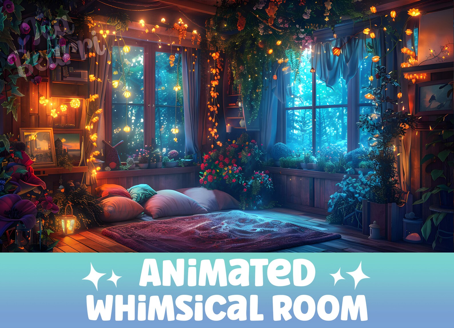 Animated Background • Whimsical Room | Twitch & Zoom, Stream Aesthetic ...