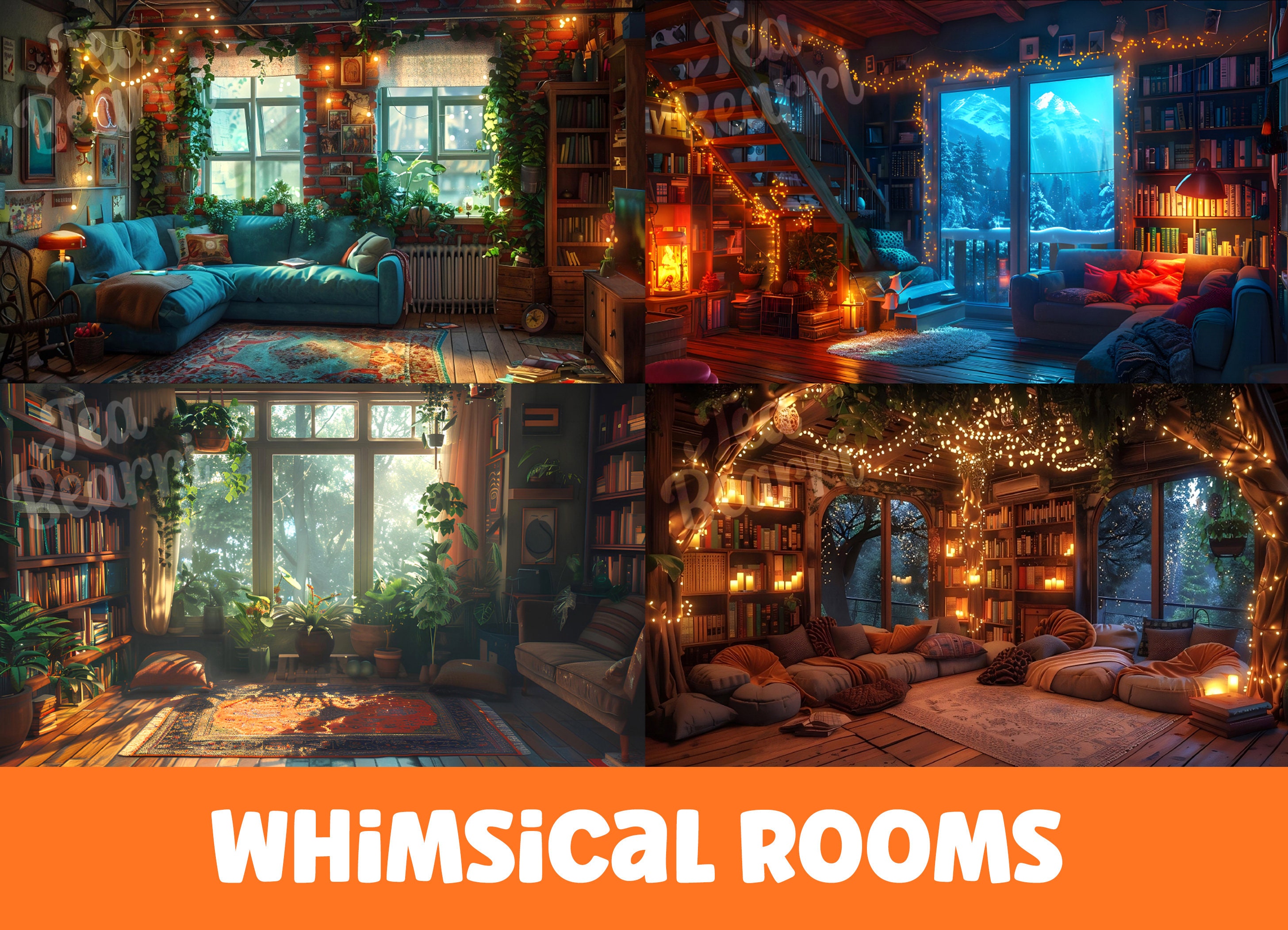 Whimsical Rooms Twitch & Zoom Backgrounds Aesthetic Backdrop, Cozy ...