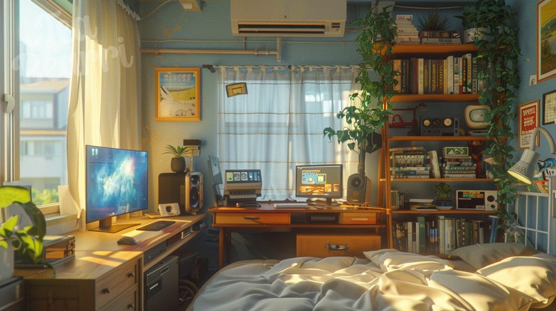 Sunset Rooms • Twitch & Zoom Backgrounds - Aesthetic Bedrooms, Cozy ...