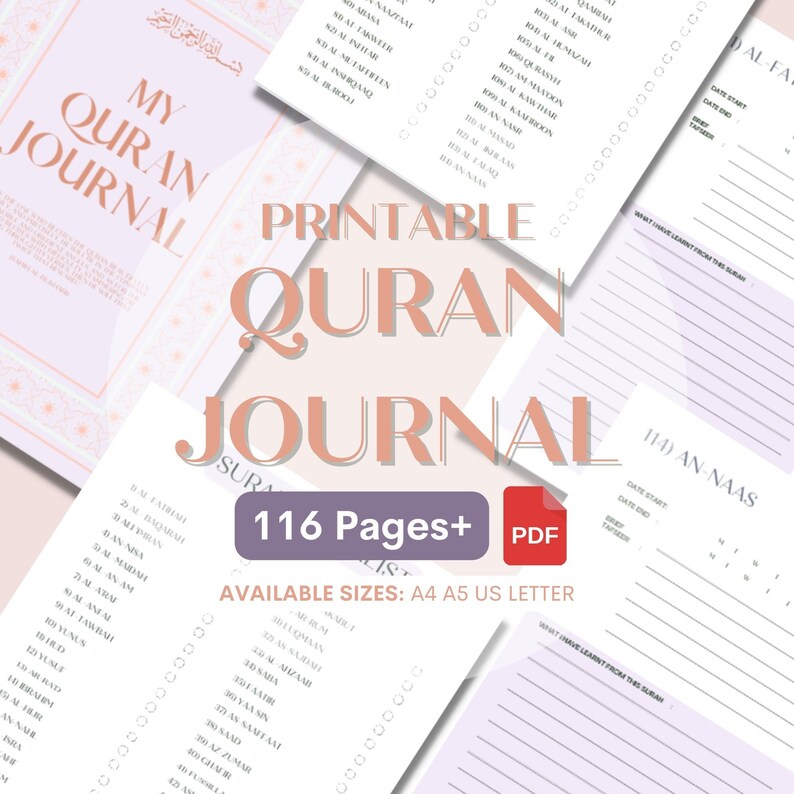 QURAN JOURNAL | Islamic Journal, Quran Study, Islamic Planner, Muslim ...