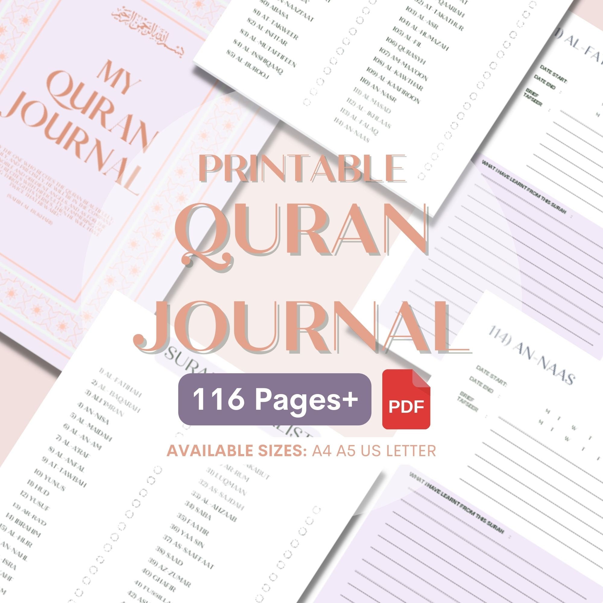 QURAN JOURNAL | Islamic Journal, Quran Study, Islamic Planner, Muslim ...