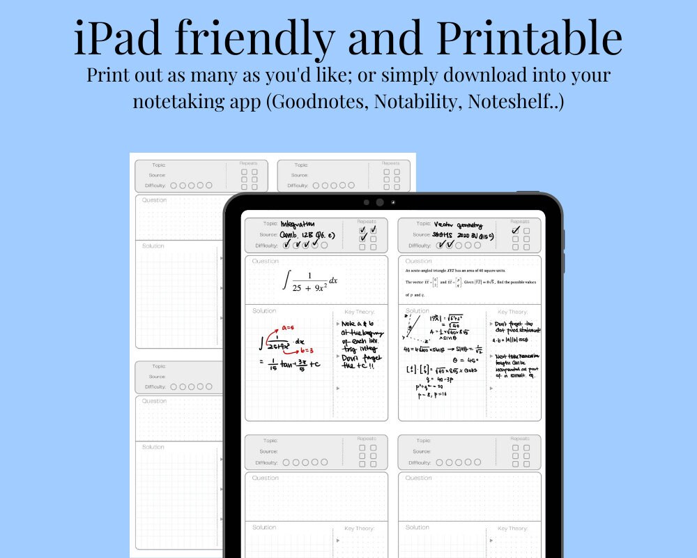 Digital Correction Note Template | Printable Correction Note | Instant ...