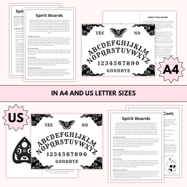 Spirit Board Printable | How to Use Ouija Board Pages | Witch Talking ...
