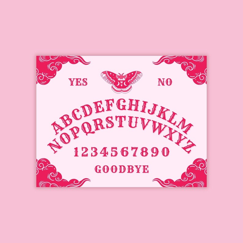 Pink Spirit Board Printable | How to Use Ouija Board Pages | Witch ...