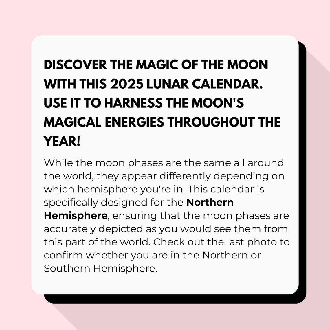 2025 Lunar Calendar - Northern Hemisphere | A4 & US Letter Size ...