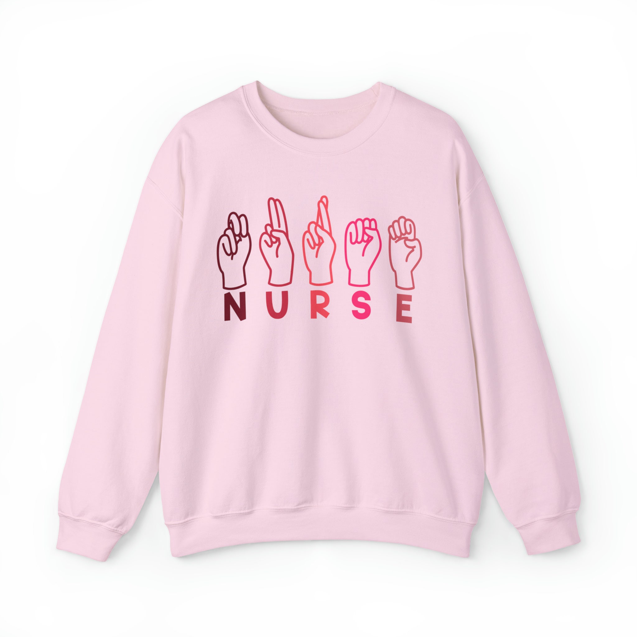Nurse ASL Crewneck Sweatshirt Unisex Heavy Blend™ Sign Language Hand ...