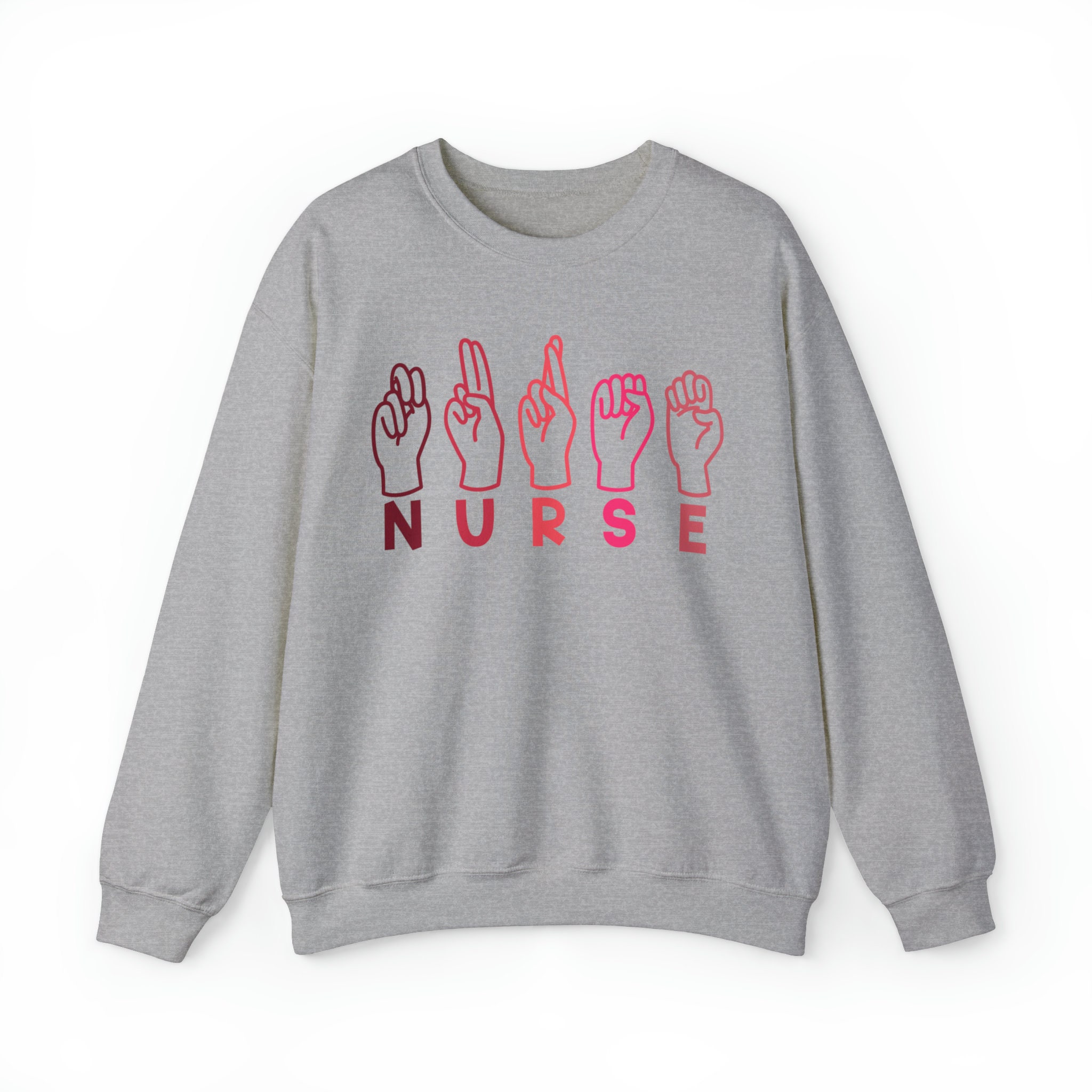 Nurse ASL Crewneck Sweatshirt Unisex Heavy Blend™ Sign Language Hand ...