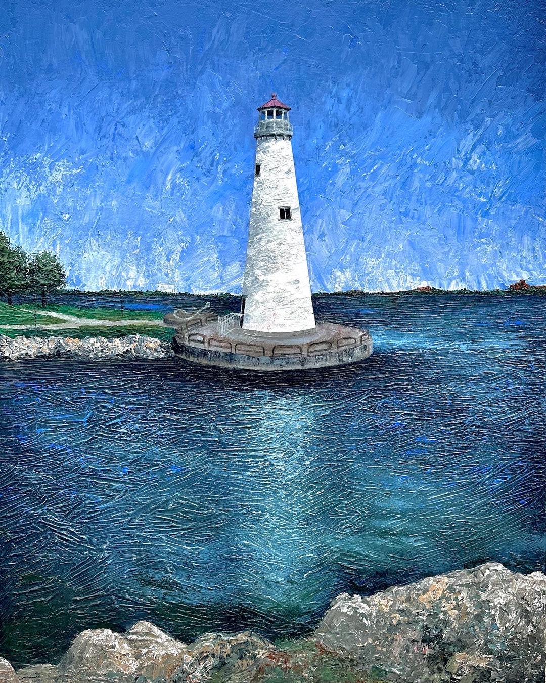 Detroit Lighthouse Limited Edition Giclée Print, Milliken State Park ...