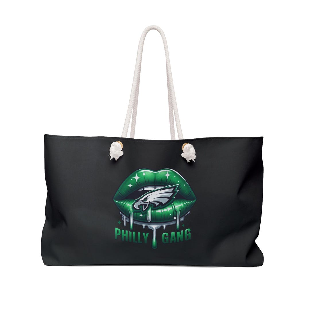 Green Dripping Lips With Philly Gang Logo Weekender Bag | Sports Fan ...