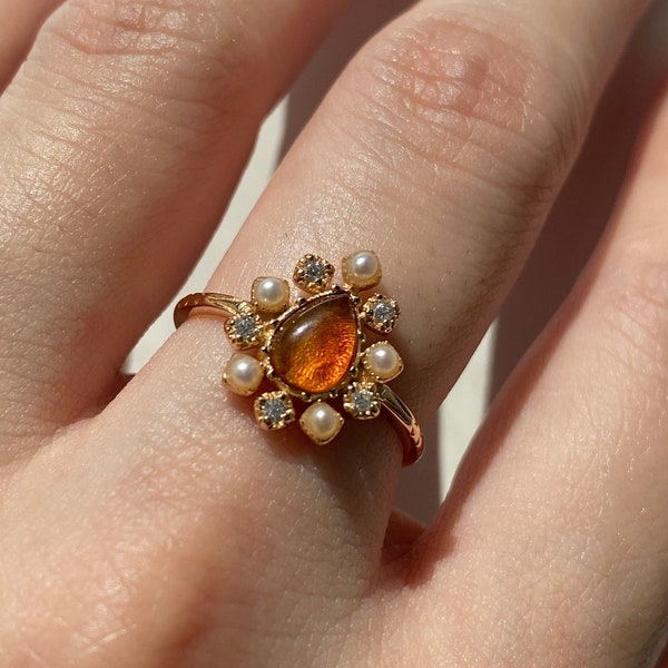 Amber Ring - Etsy