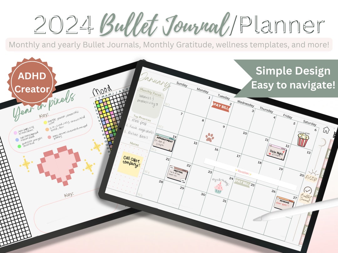 2024 Digital Bullet Journal Planner Goodnotes Planner iPad - Etsy